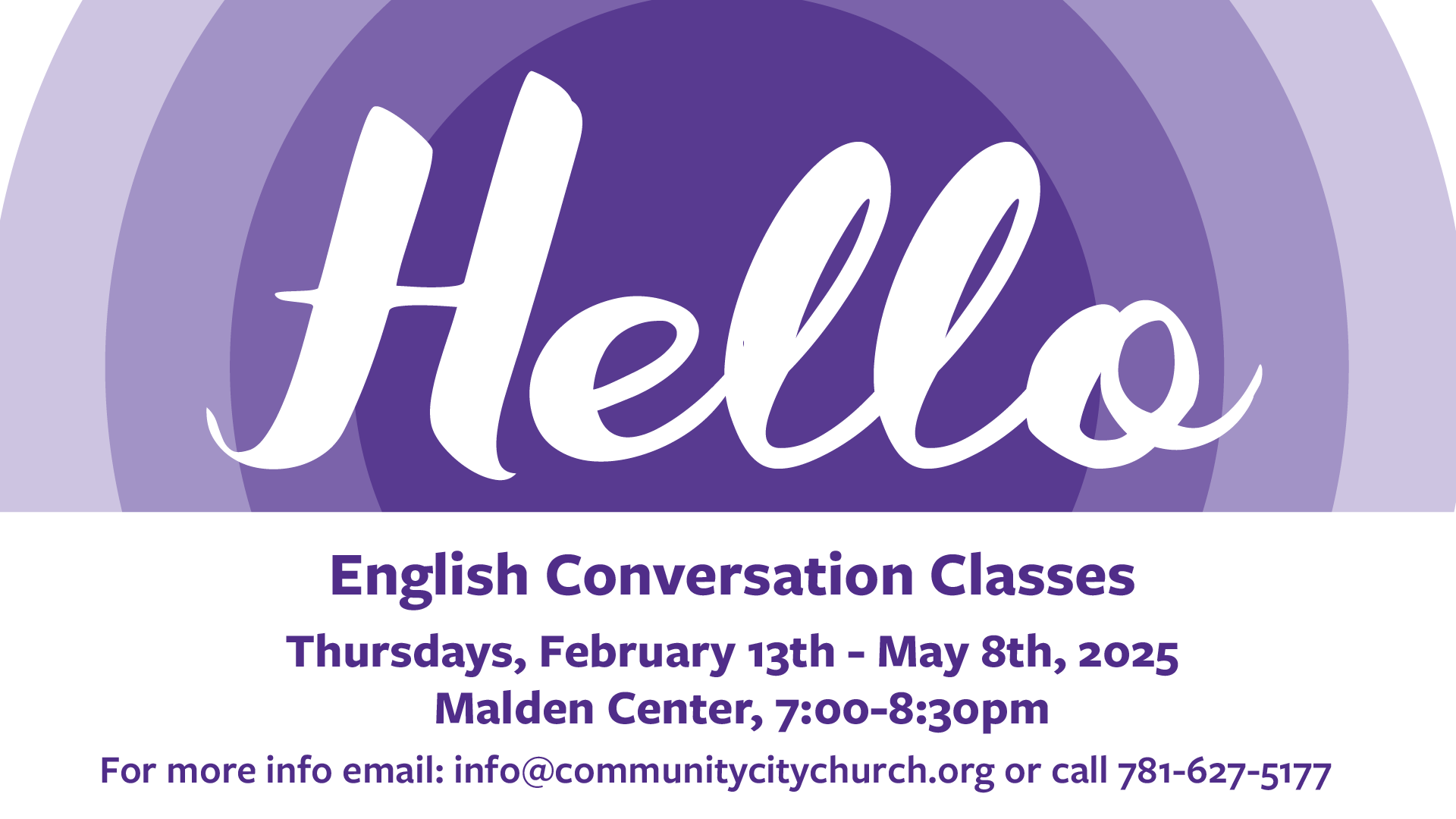 English Conversation Classes: Spring 2025 - Community City Church